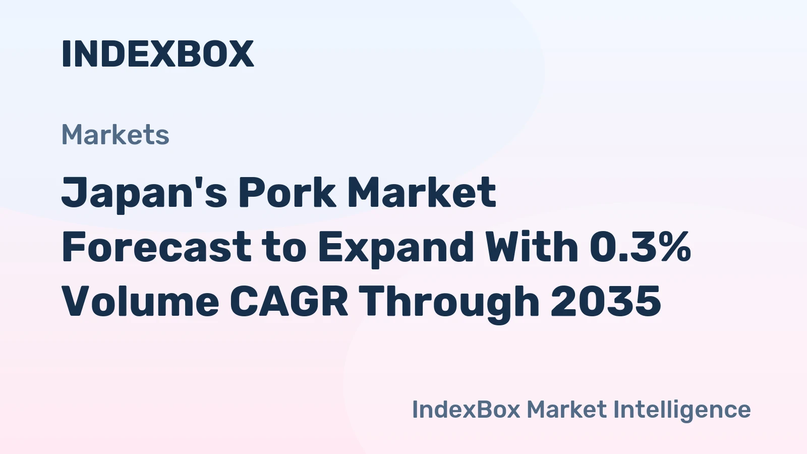 Japan's Pork Market Forecast to Expand With 0.3% Volume CAGR Through 2035