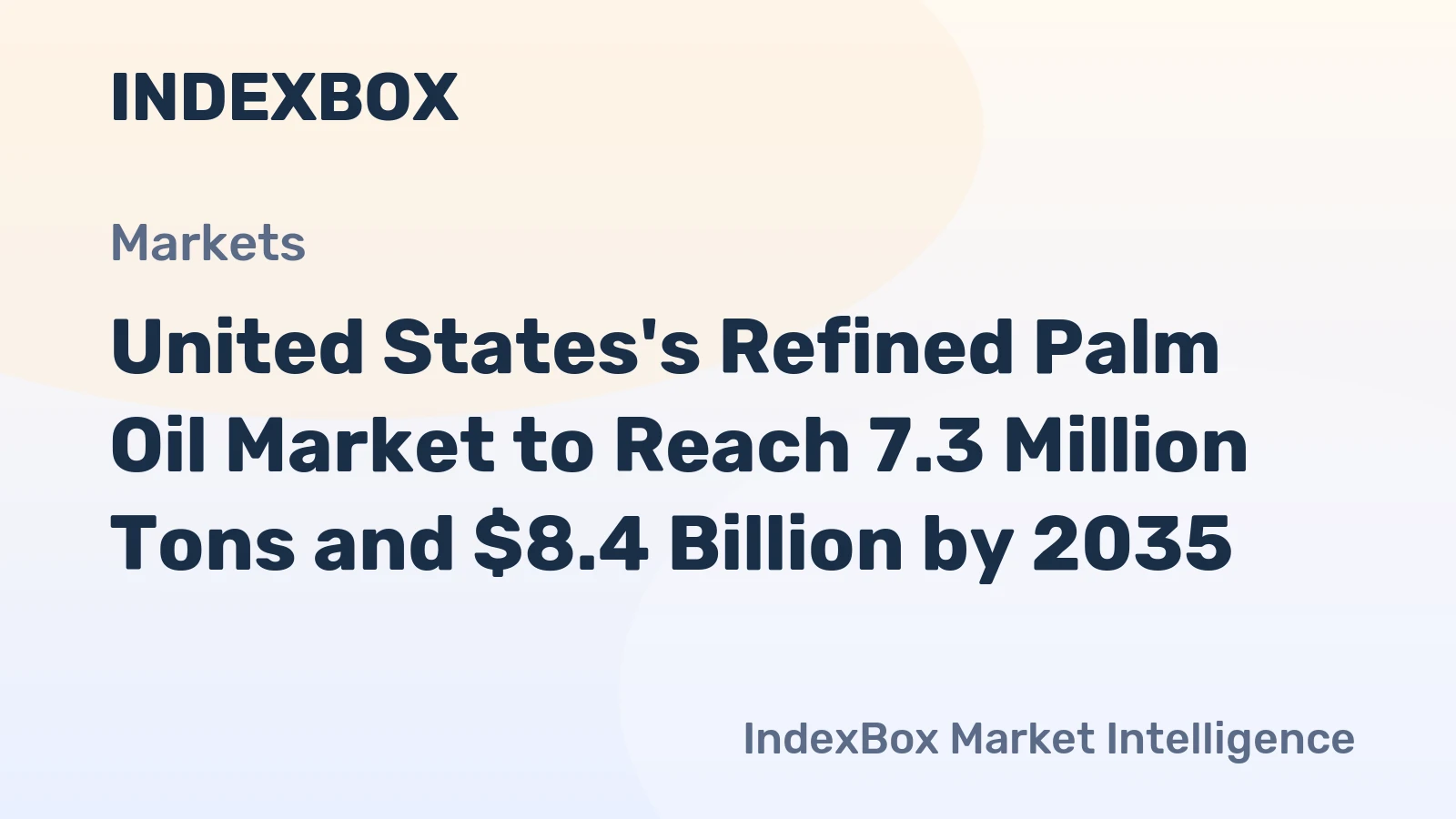 United States's Refined Palm Oil Market to Reach 7.3 Million Tons and $8.4 Billion by 2035