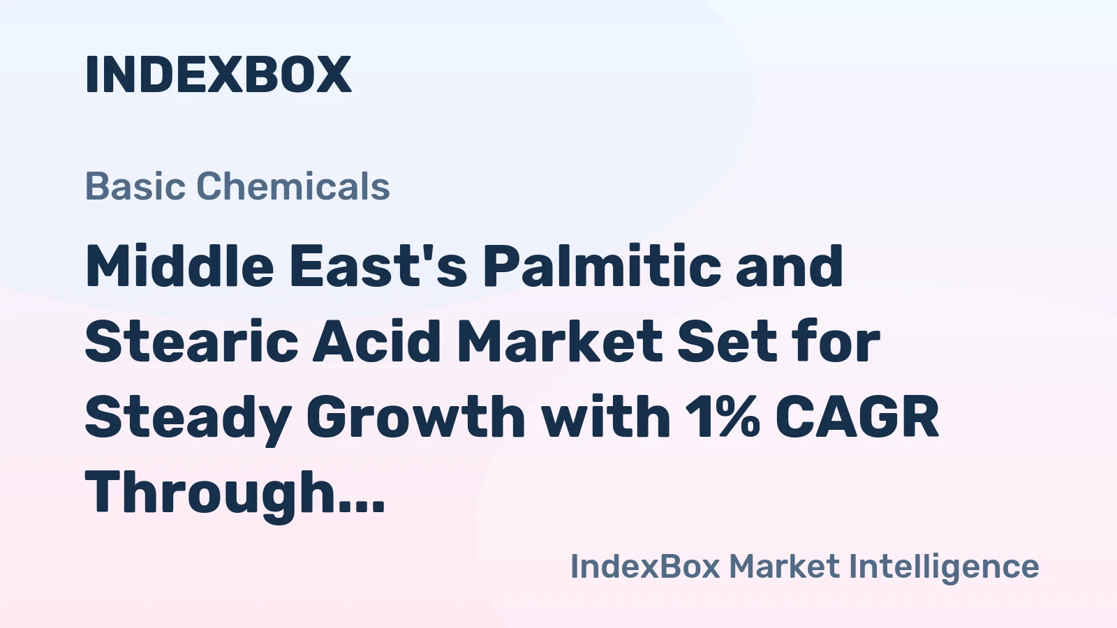 Middle East's Palmitic and Stearic Acid Market Set for Steady Growth with 1% CAGR Through 2035