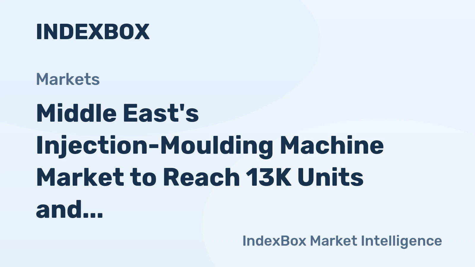 Middle East's Injection-Moulding Machine Market to Reach 13K Units and $777M by 2035