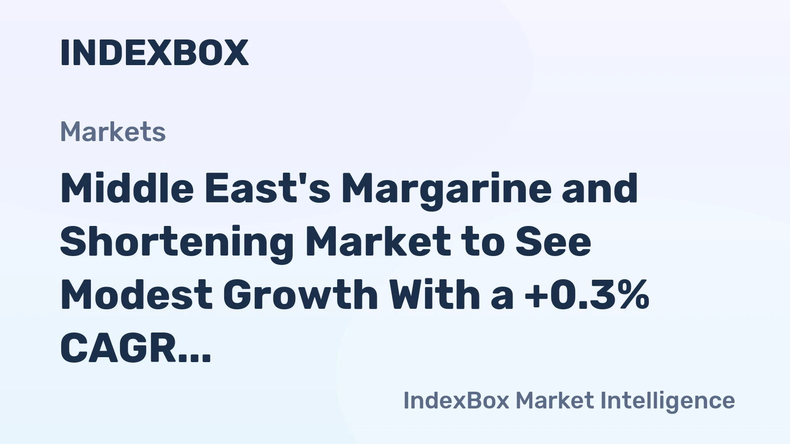 Middle East's Margarine and Shortening Market to See Modest Growth With a +0.3% CAGR Through 2035