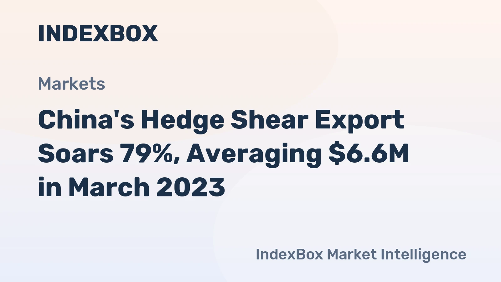 China's Hedge Shear Export Soars 79%, Averaging $6.6M in March 2023