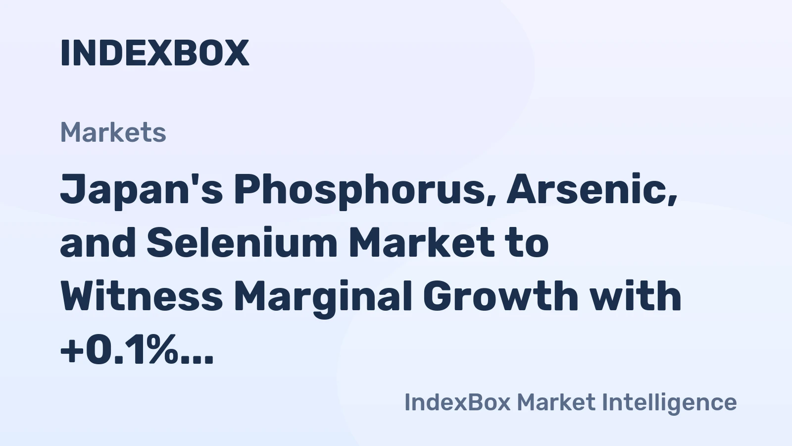 Japan's Phosphorus, Arsenic, and Selenium Market to Witness Marginal Growth with +0.1% CAGR by 2035