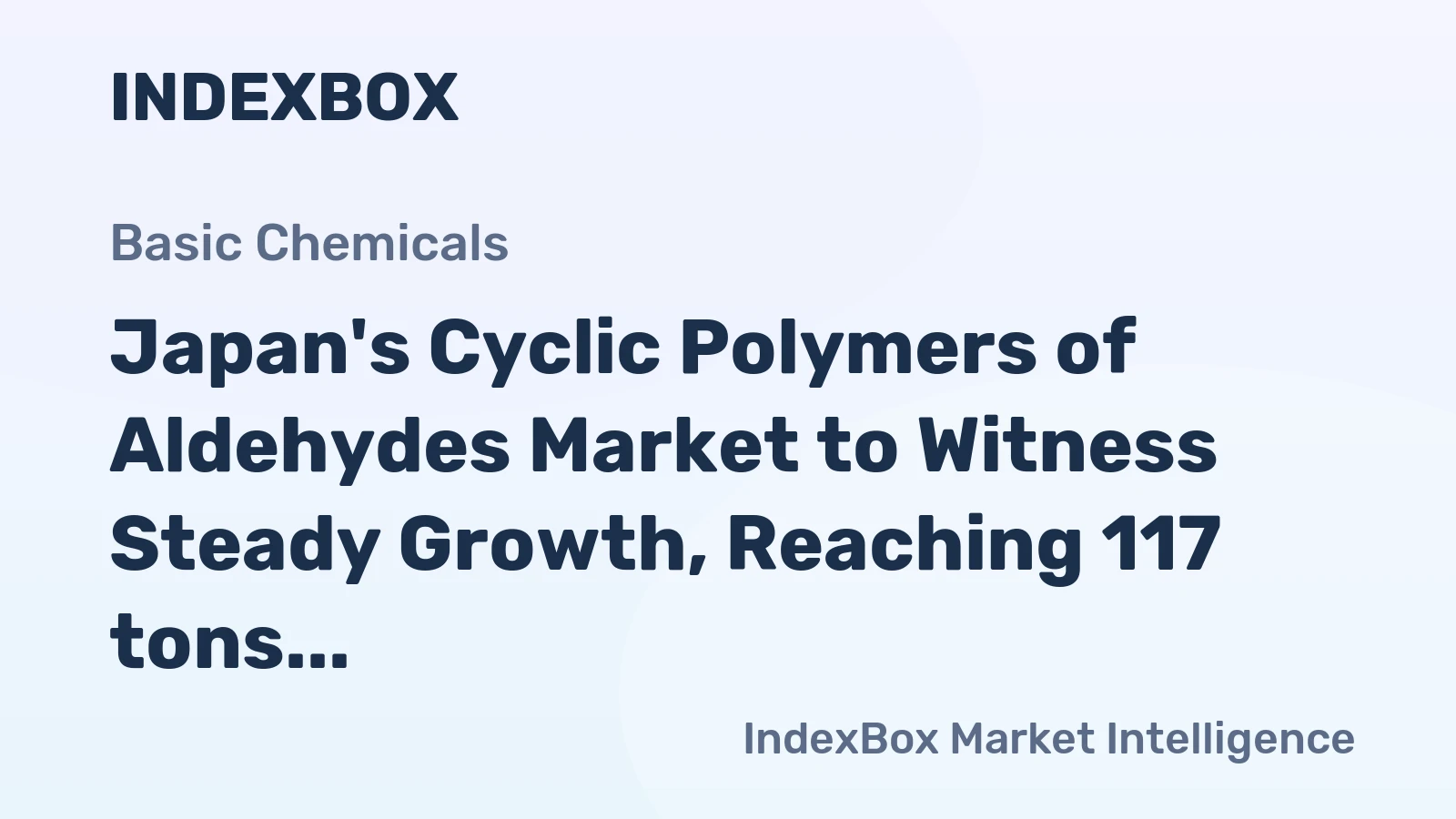 Japan's Cyclic Polymers of Aldehydes Market to Witness Steady Growth, Reaching 117 tons in Volume and $1.3M in Value by 2035