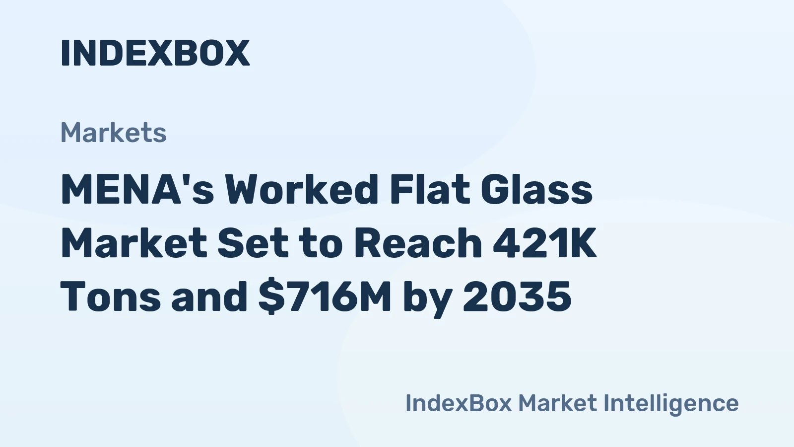 MENA's Worked Flat Glass Market Set to Reach 421K Tons and $716M by 2035