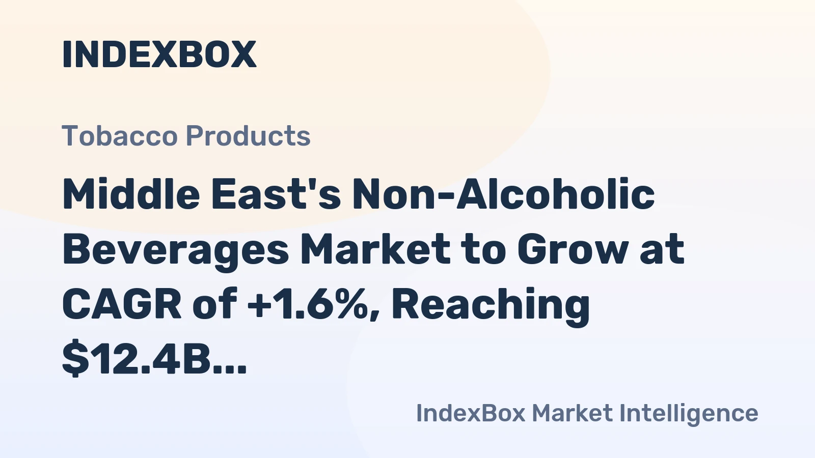 Middle East's Non-Alcoholic Beverages Market to Grow at CAGR of +1.6%, Reaching $12.4B by 2035