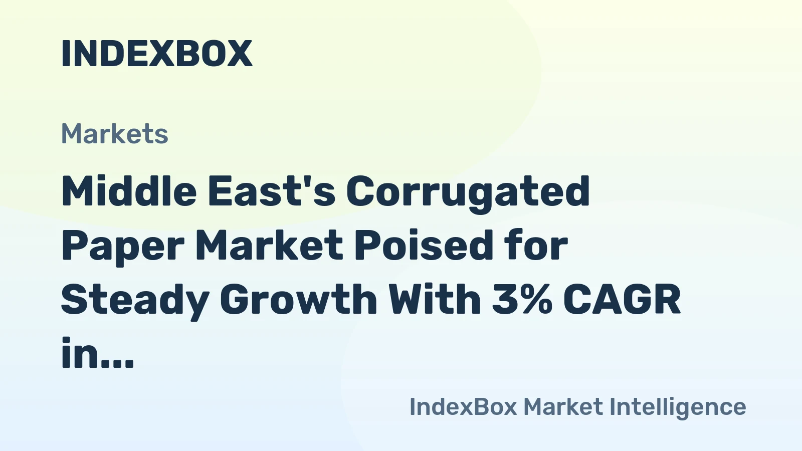 Middle East's Corrugated Paper Market Poised for Steady Growth With 3% CAGR in Value Through 2035