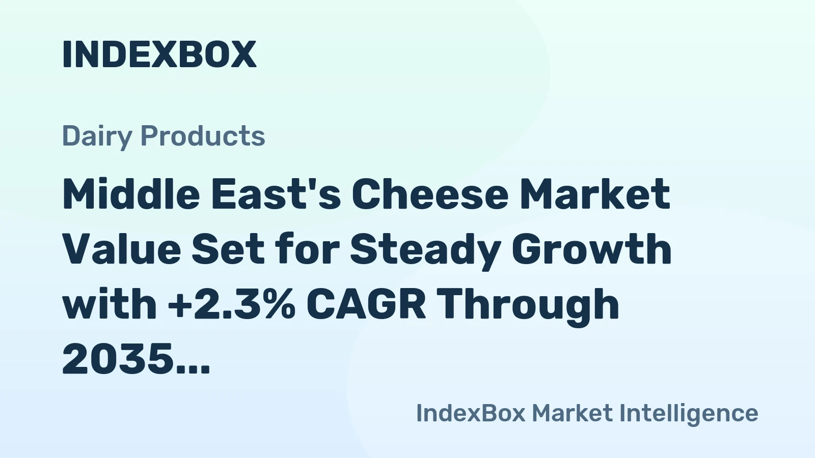 Middle East's Cheese Market Value Set for Steady Growth with +2.3% CAGR Through 2035