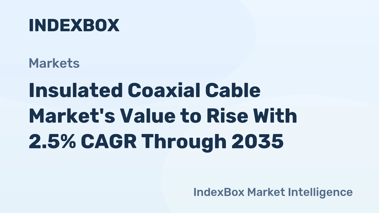 Insulated Coaxial Cable Market's Value to Rise With 2.5% CAGR Through 2035