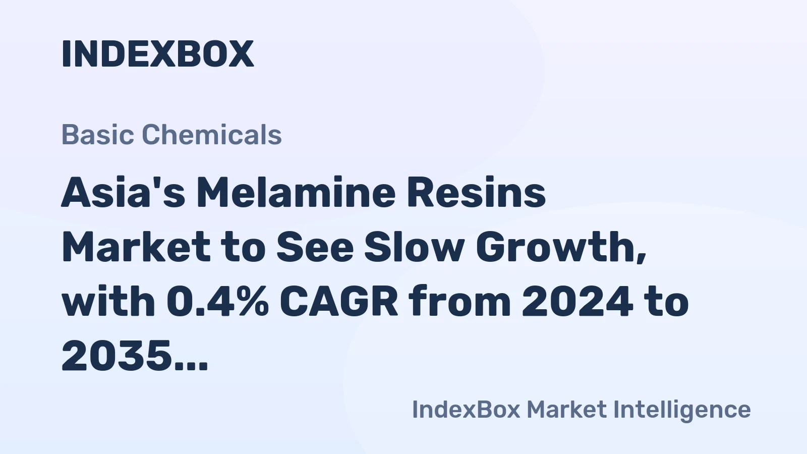 Asia's Melamine Resins Market to See Slow Growth, with 0.4% CAGR from 2024 to 2035