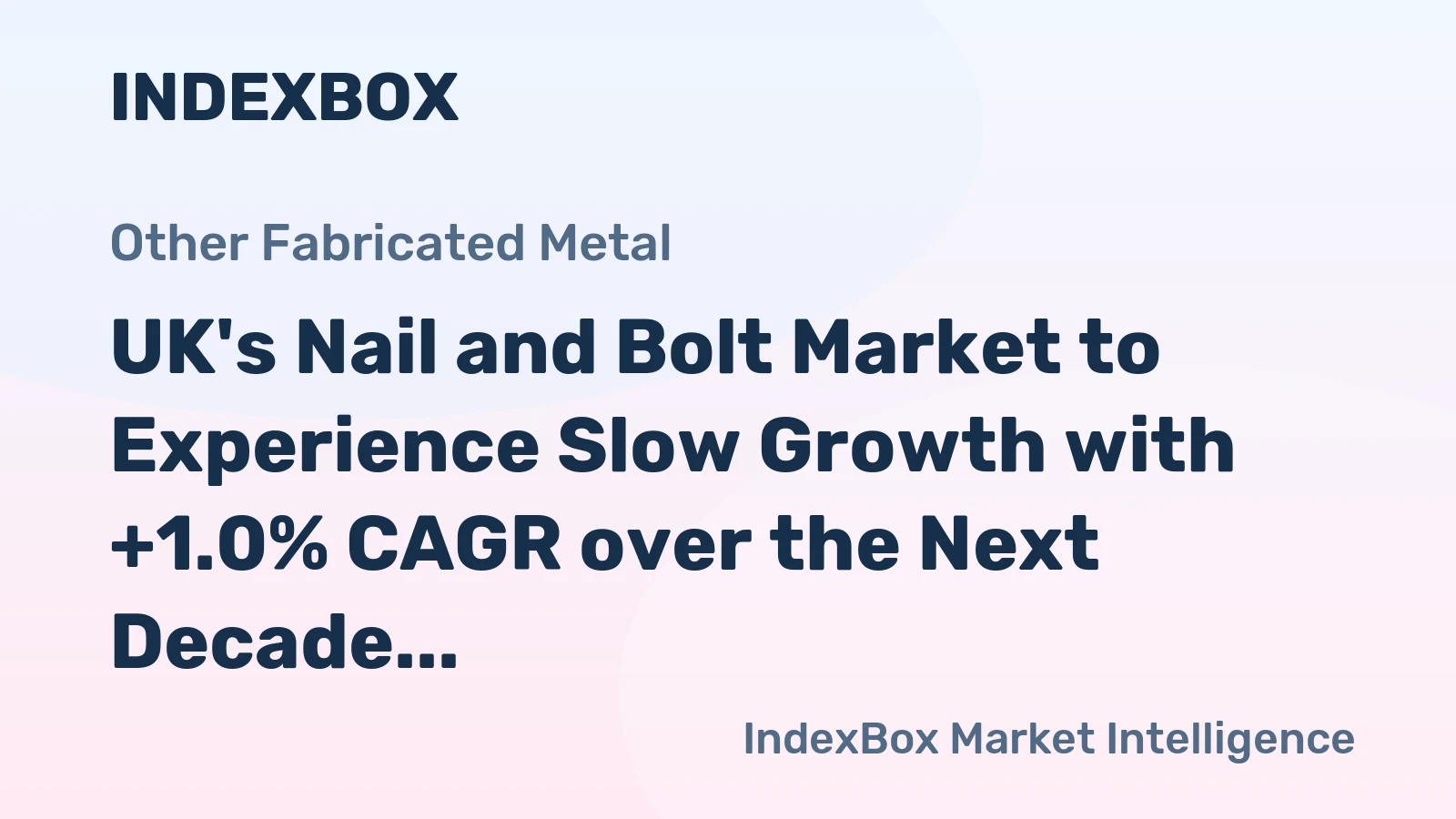 UK's Nail and Bolt Market to Experience Slow Growth with +1.0% CAGR over the Next Decade