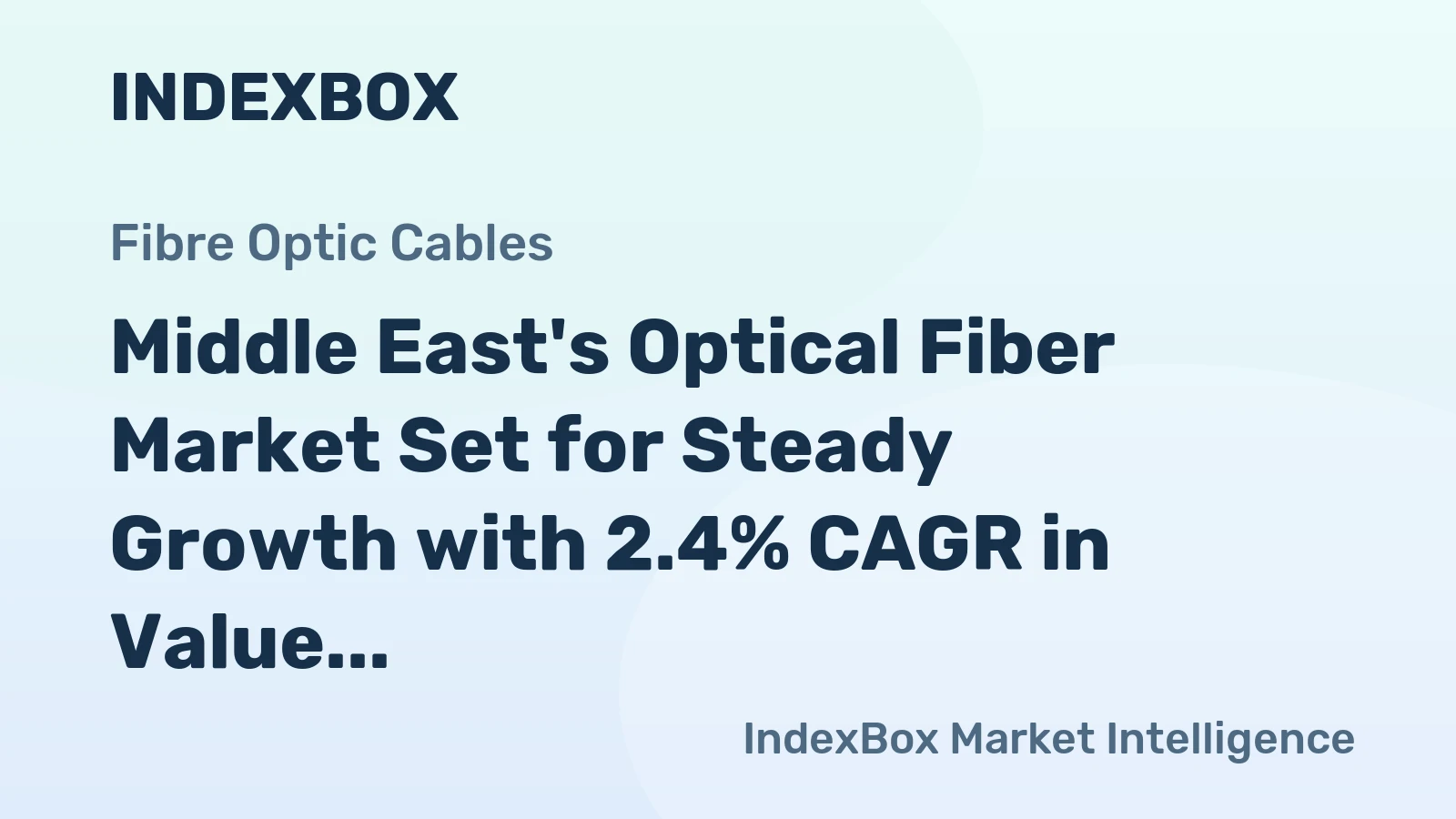 Middle East's Optical Fiber Market Set for Steady Growth with 2.4% CAGR in Value