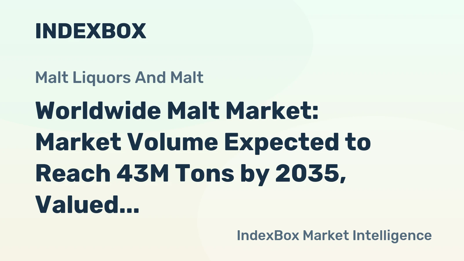 Worldwide Malt Market: Market Volume Expected to Reach 43M Tons by 2035, Valued at $33.8B