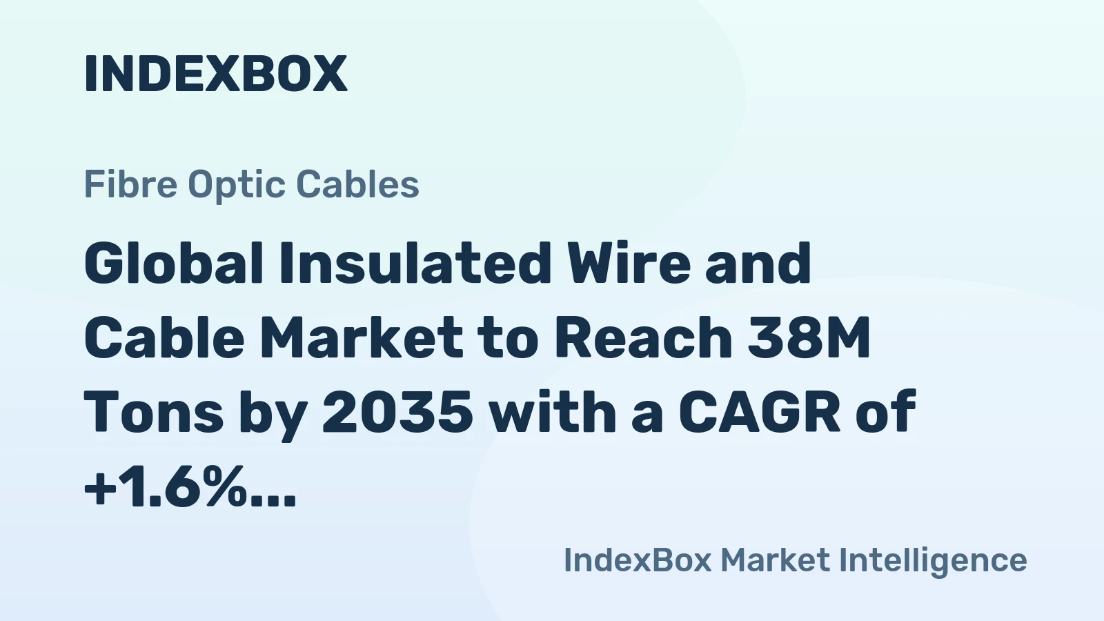 Global Insulated Wire and Cable Market to Reach 38M Tons by 2035 with a CAGR of +1.6%