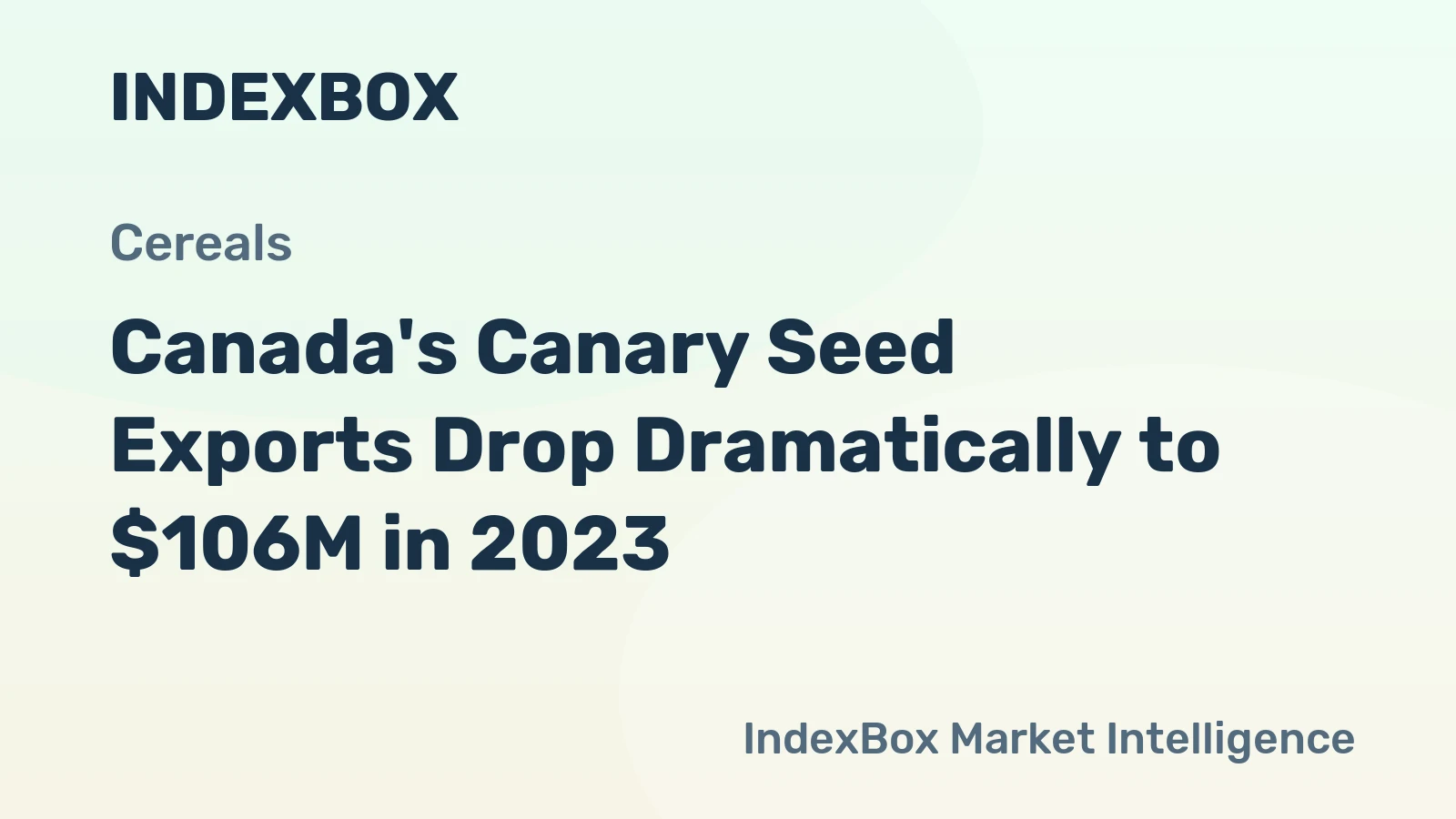 Canada's Canary Seed Exports Drop Dramatically to $106M in 2023