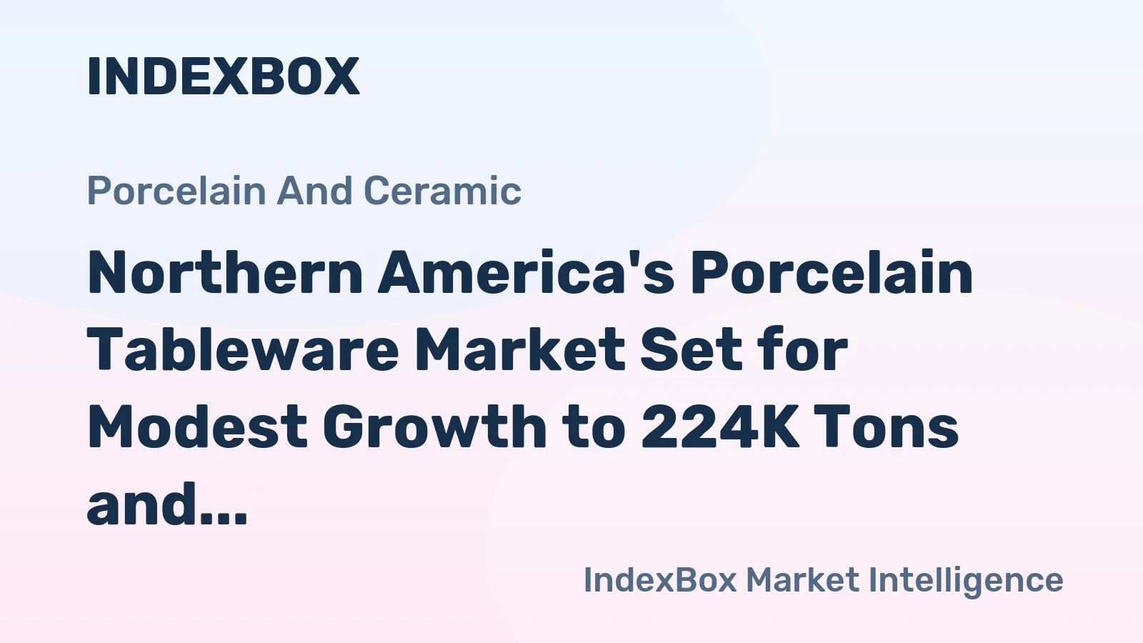 Northern America's Porcelain Tableware Market Set for Modest Growth to 224K Tons and $2.6B