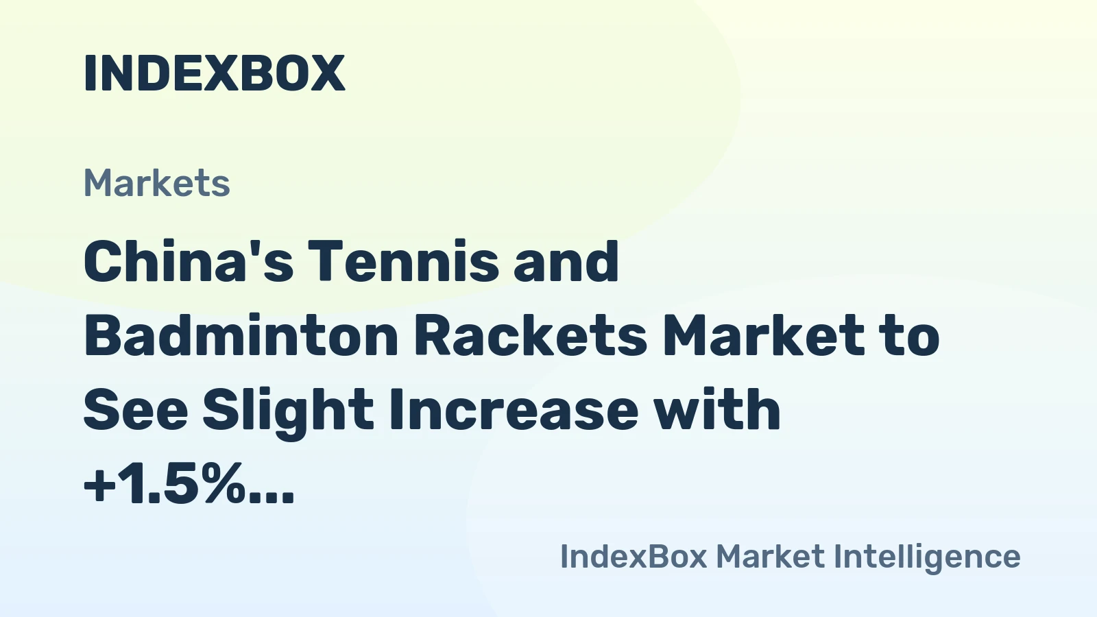 China's Tennis and Badminton Rackets Market to See Slight Increase with +1.5% CAGR Over Next Decade