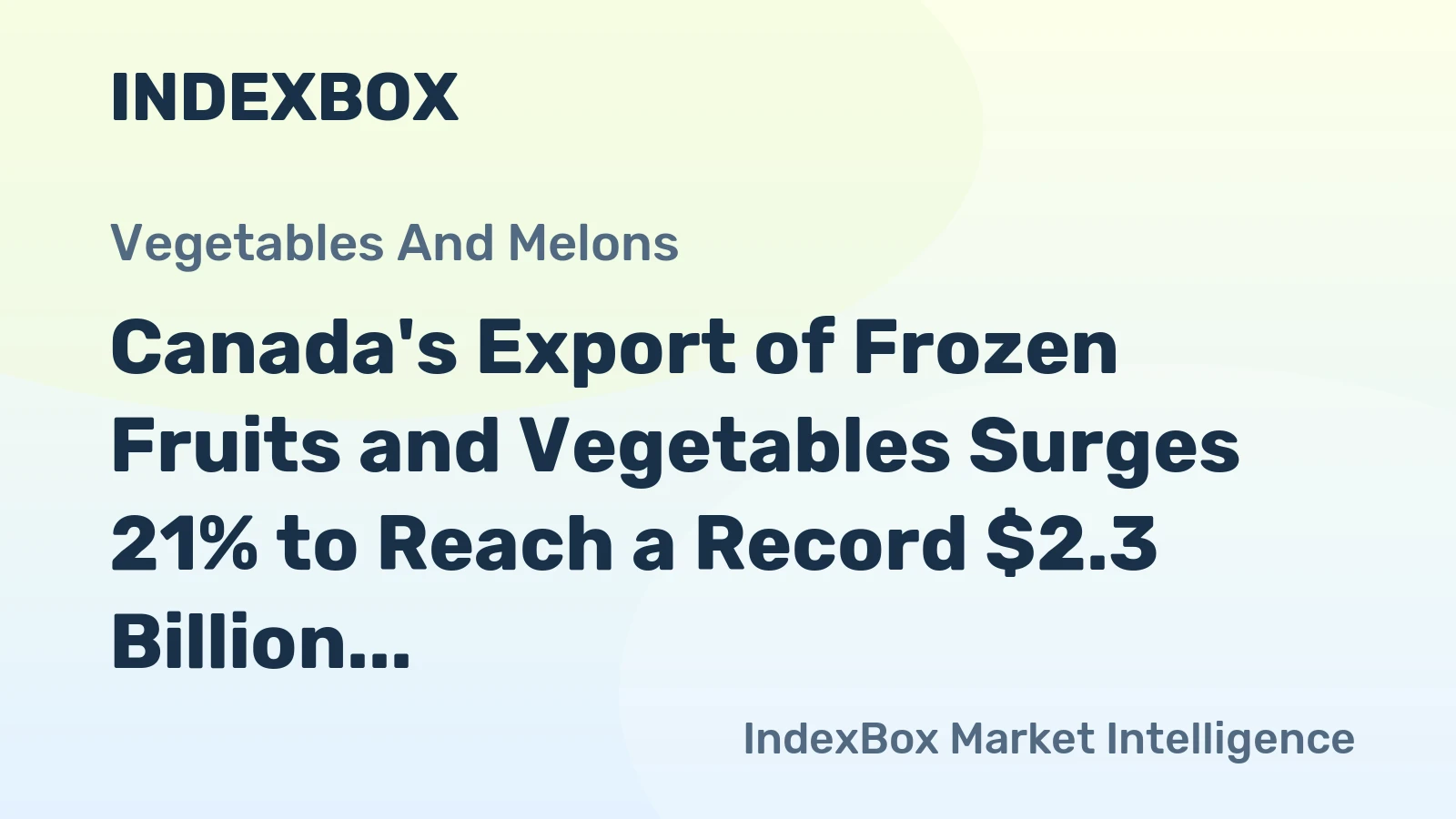 Canada's Export of Frozen Fruits and Vegetables Surges 21% to Reach a Record $2.3 Billion in 2024