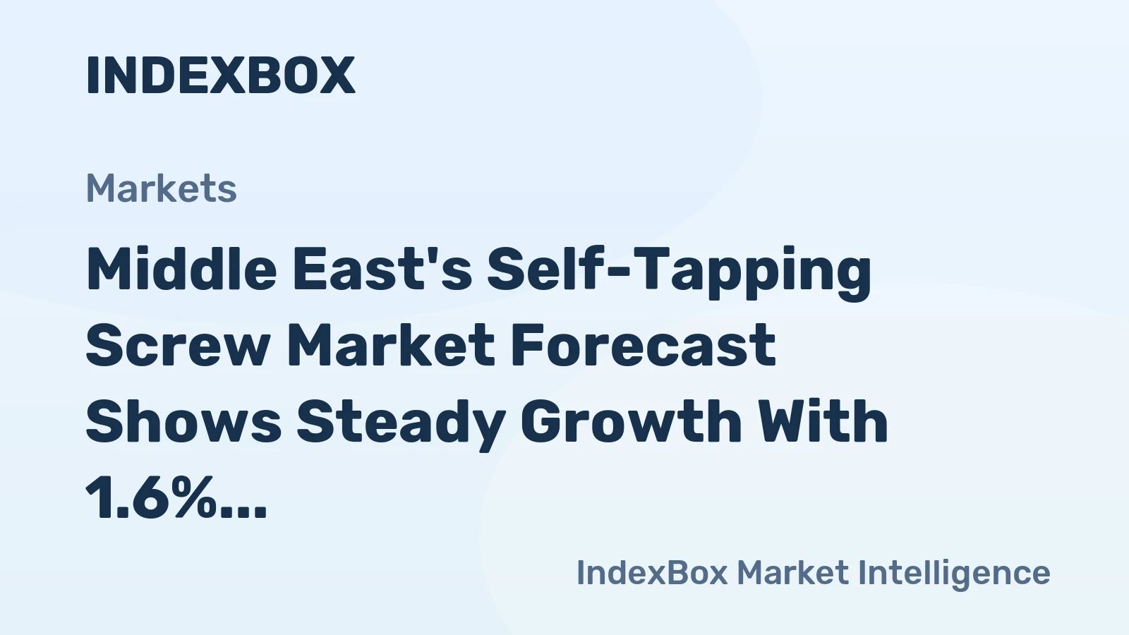 Middle East's Self-Tapping Screw Market Forecast Shows Steady Growth With 1.6% CAGR Through 2035