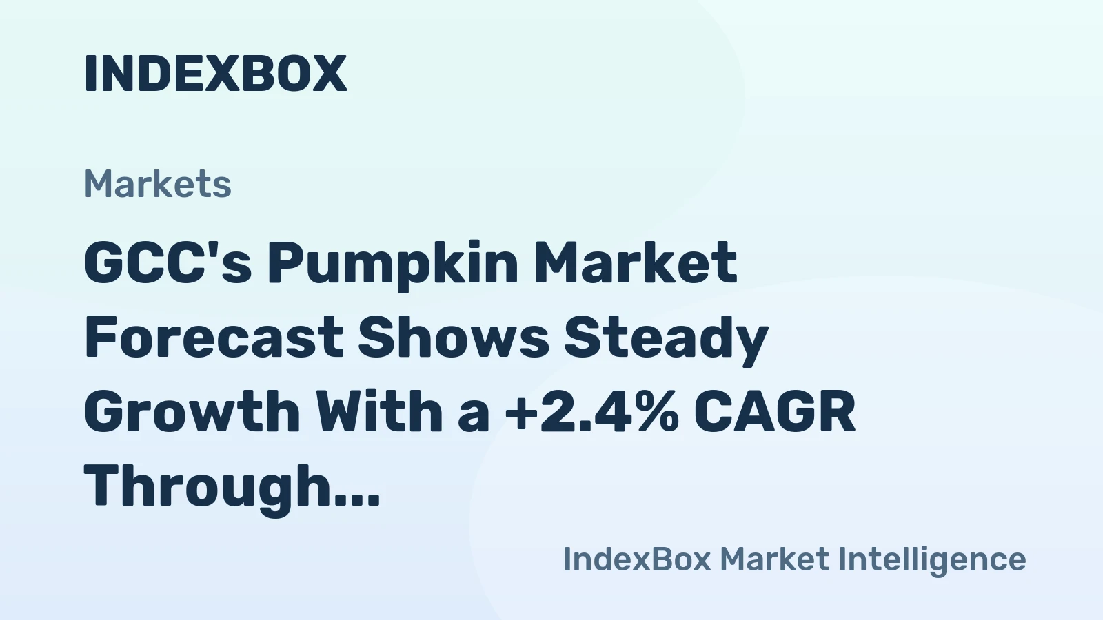 GCC's Pumpkin Market Forecast Shows Steady Growth With a +2.4% CAGR Through 2035