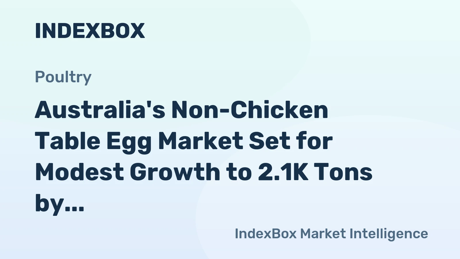 Australia's Non-Chicken Table Egg Market Set for Modest Growth to 2.1K Tons by 2035