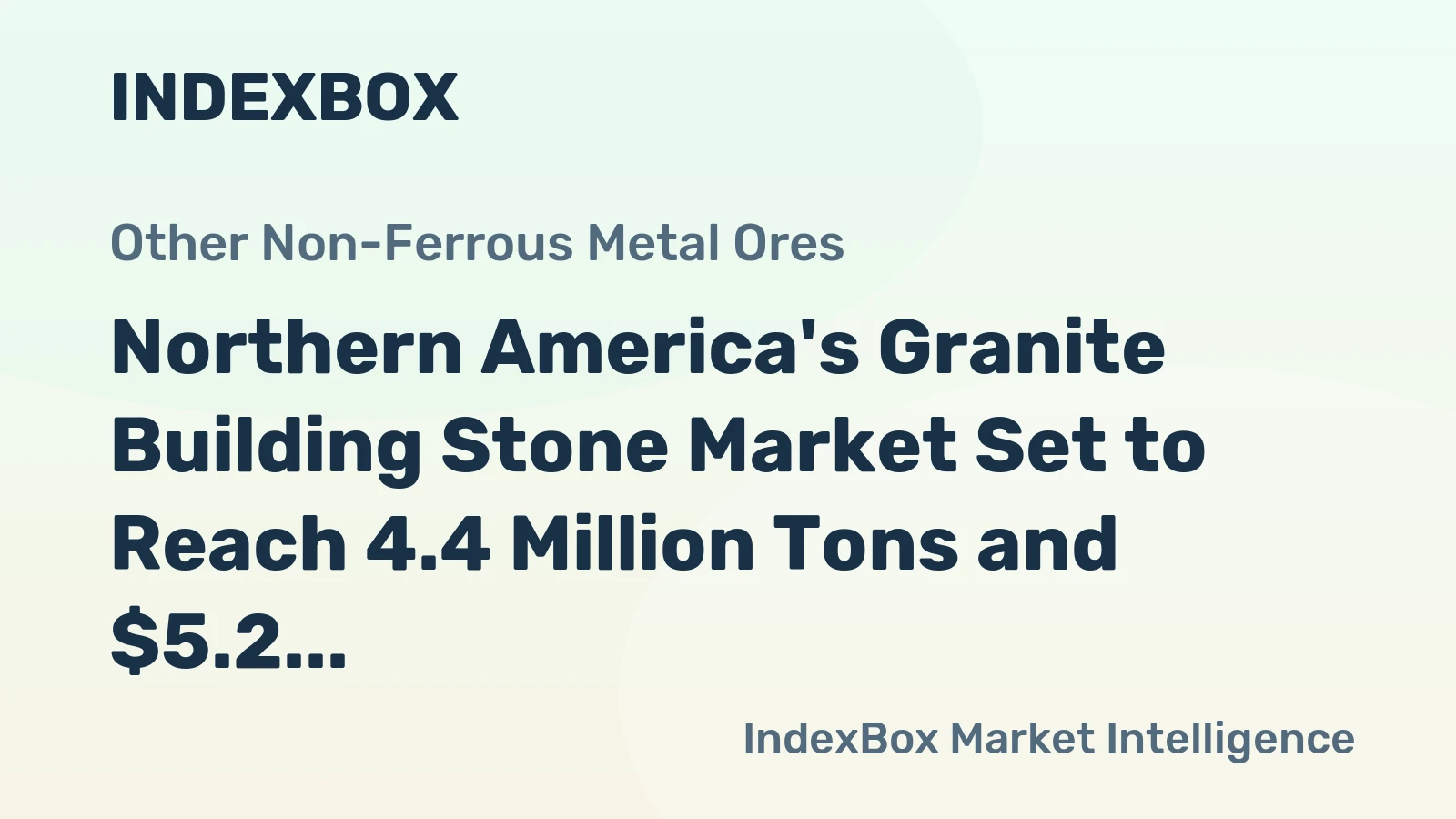 Northern America's Granite Building Stone Market Set to Reach 4.4 Million Tons and $5.2 Billion in Value