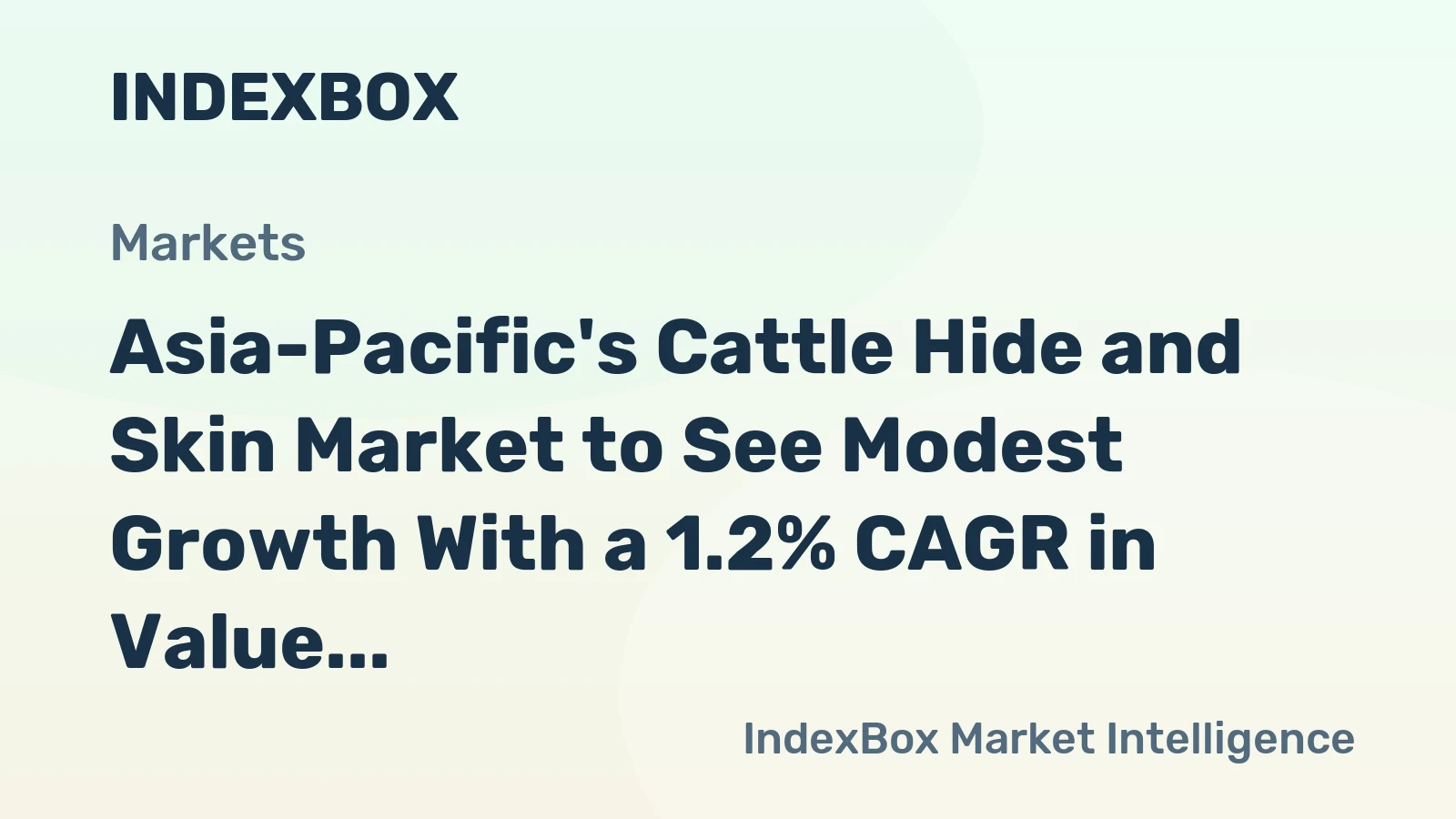 Asia-Pacific's Cattle Hide and Skin Market to See Modest Growth With a 1.2% CAGR in Value Through 2035