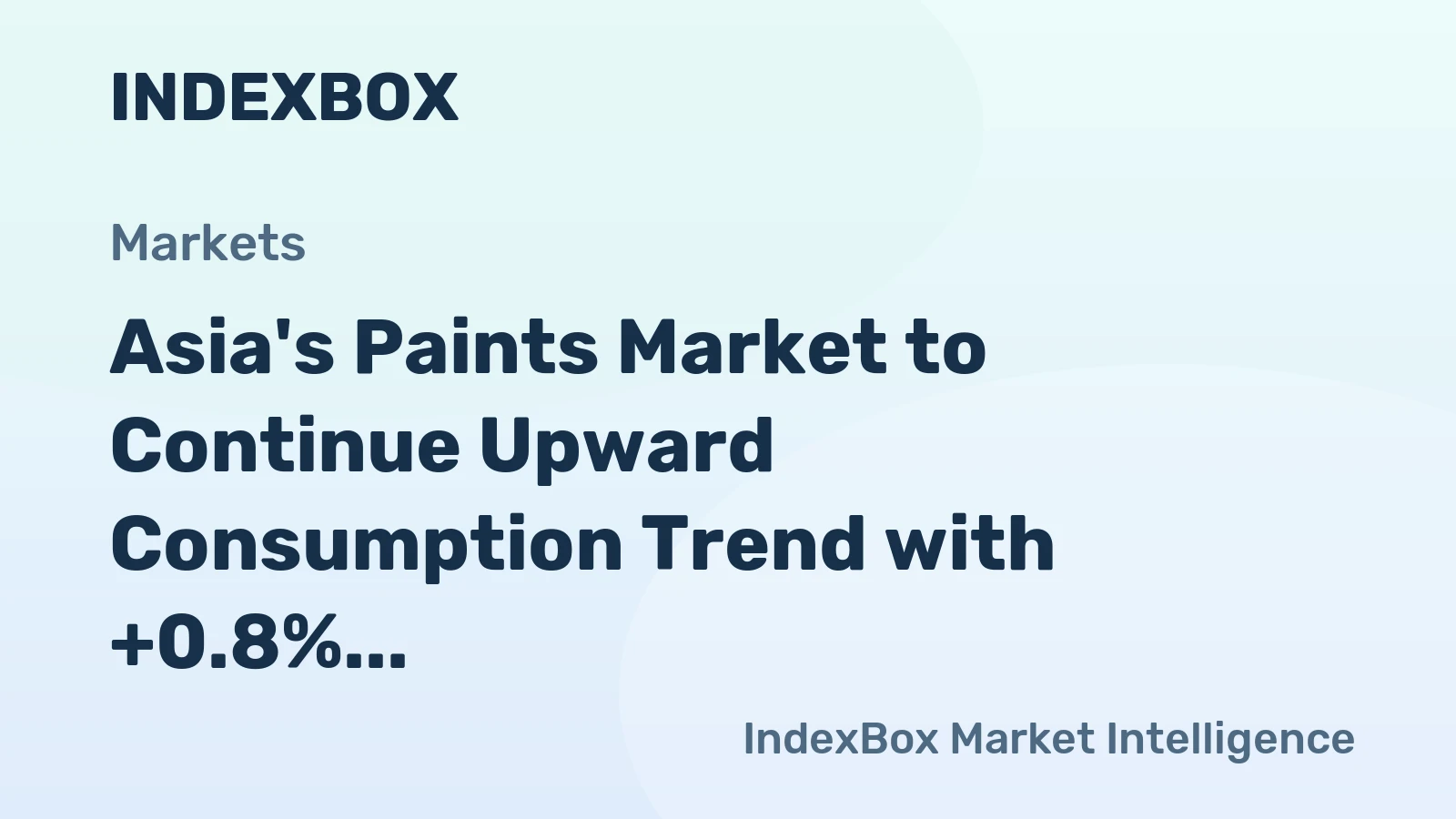 Asia's Paints Market to Continue Upward Consumption Trend with +0.8% CAGR through 2035