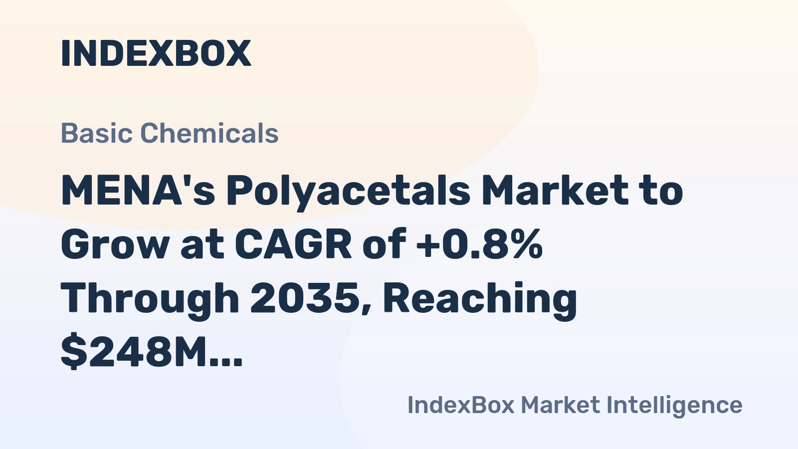 MENA's Polyacetals Market to Grow at CAGR of +0.8% Through 2035, Reaching $248M