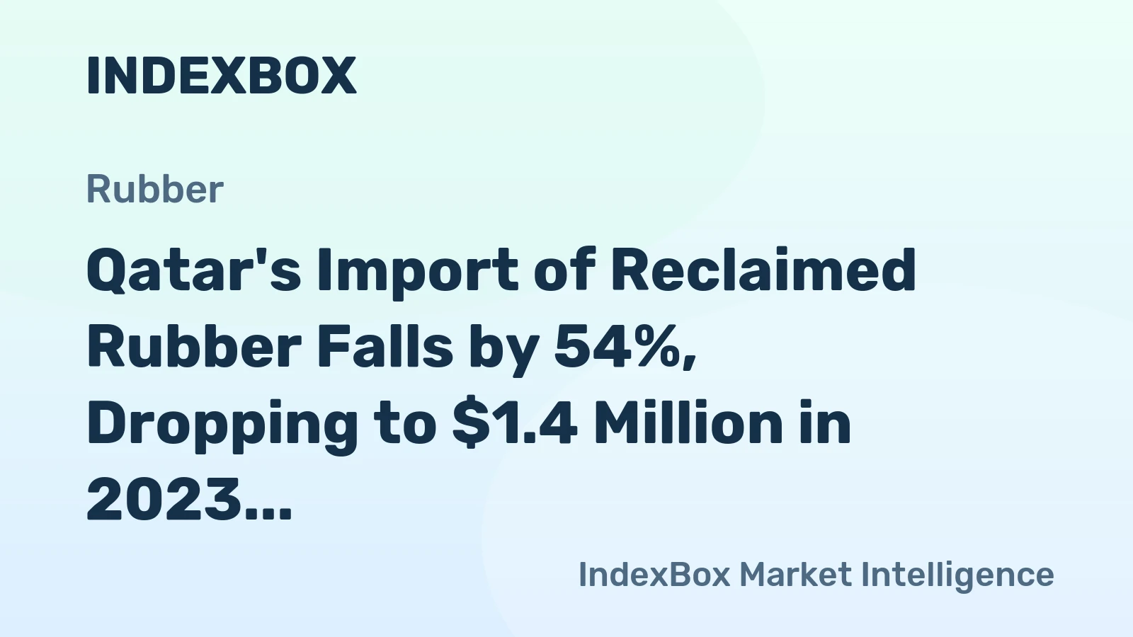 Qatar's Import of Reclaimed Rubber Falls by 54%, Dropping to $1.4 Million in 2023