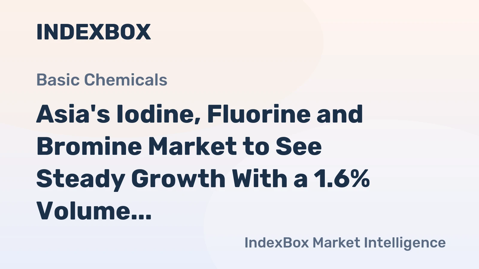 Asia's Iodine, Fluorine and Bromine Market to See Steady Growth With a 1.6% Volume CAGR Through 2035