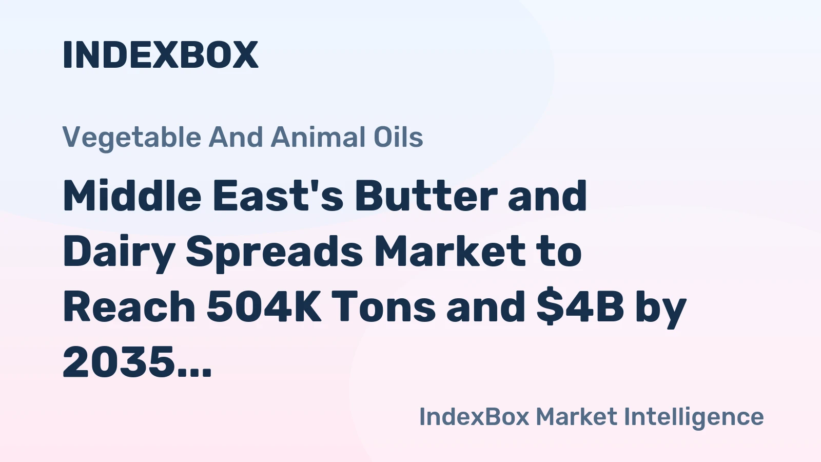 Middle East's Butter and Dairy Spreads Market to Reach 504K Tons and $4B by 2035