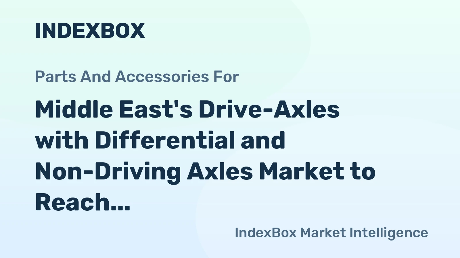 Middle East's Drive-Axles with Differential and Non-Driving Axles Market to Reach 640K Tons and $4.2B by 2035