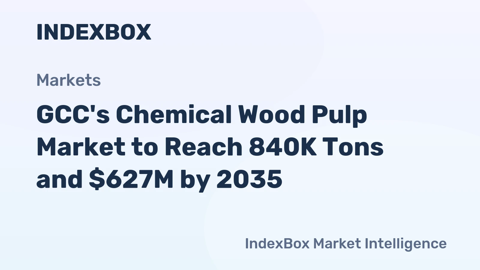GCC's Chemical Wood Pulp Market to Reach 840K Tons and $627M by 2035