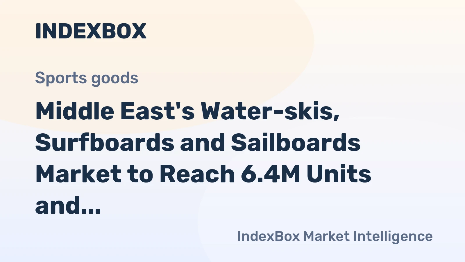 Middle East's Water-skis, Surfboards and Sailboards Market to Reach 6.4M Units and $161M by 2035, Driven by Increasing Demand