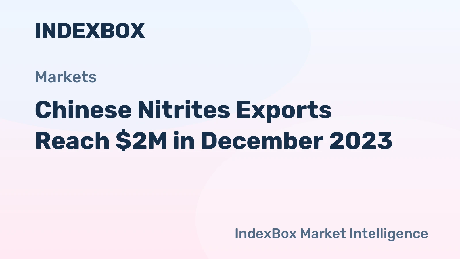 Chinese Nitrites Exports Reach $2M in December 2023