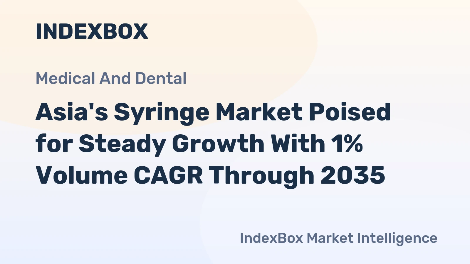 Asia's Syringe Market Poised for Steady Growth With 1% Volume CAGR Through 2035