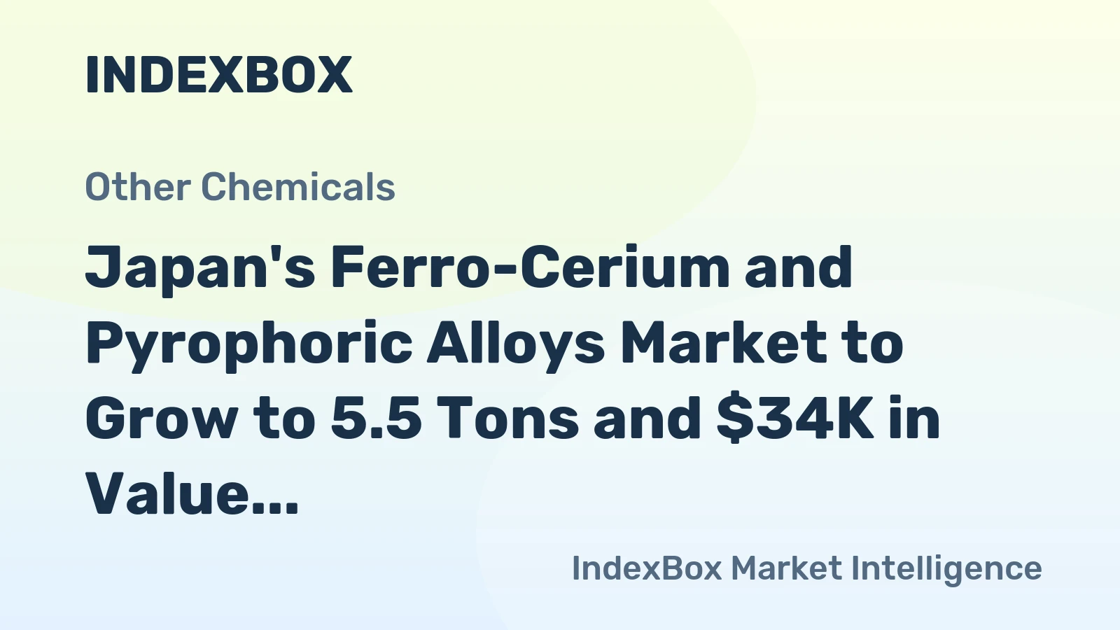 Japan's Ferro-Cerium and Pyrophoric Alloys Market to Grow to 5.5 Tons and $34K in Value by 2035