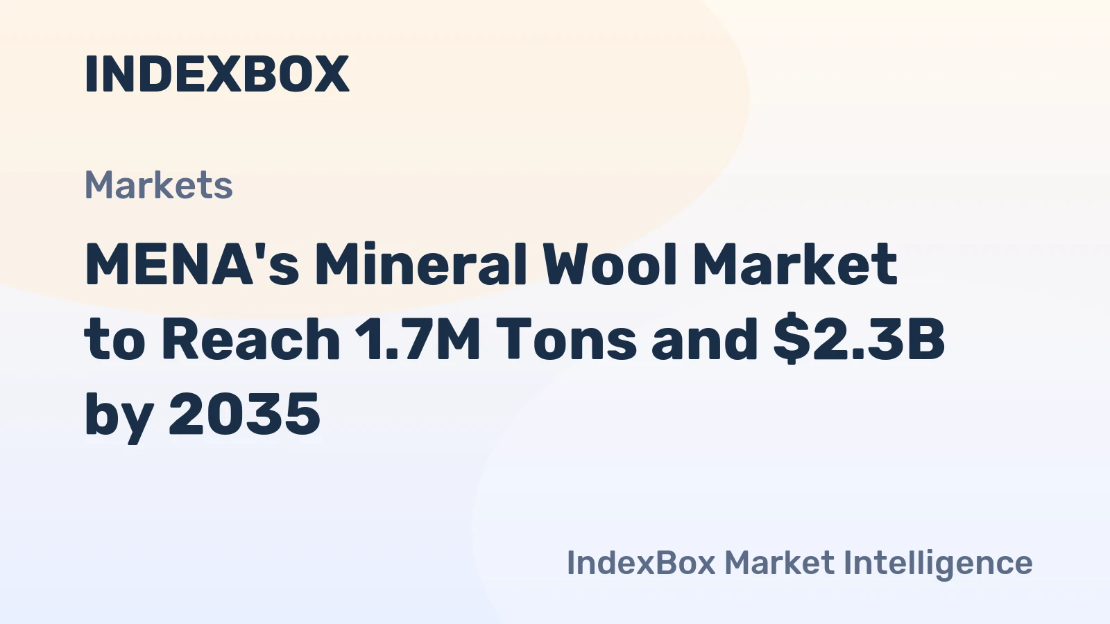 MENA's Mineral Wool Market to Reach 1.7M Tons and $2.3B by 2035