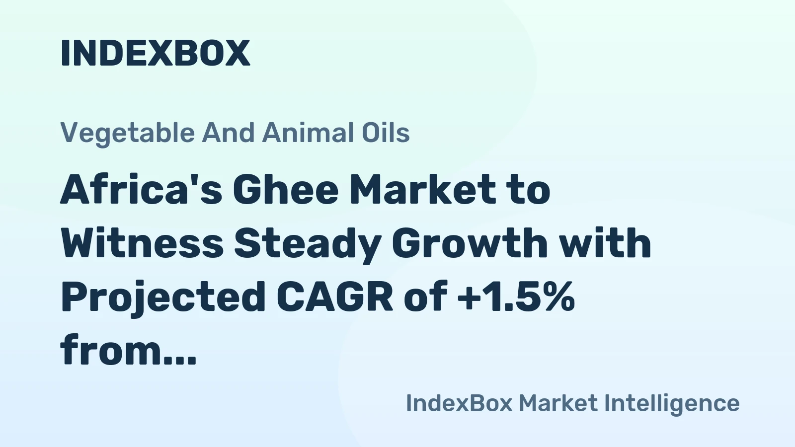 Africa's Ghee Market to Witness Steady Growth with Projected CAGR of +1.5% from 2024 to 2035