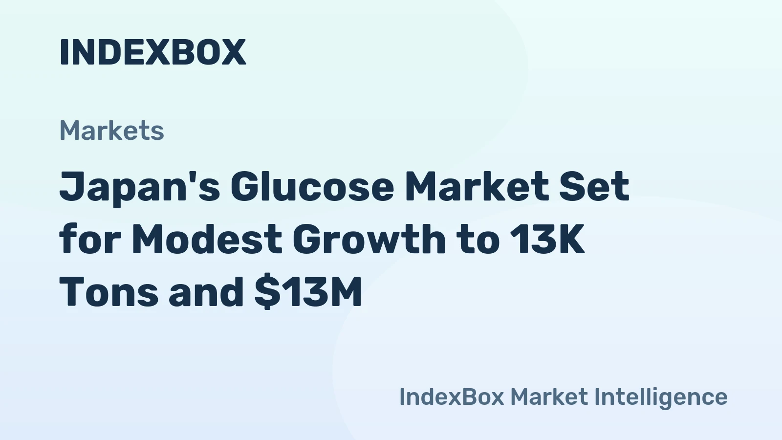 Japan's Glucose Market Set for Modest Growth to 13K Tons and $13M