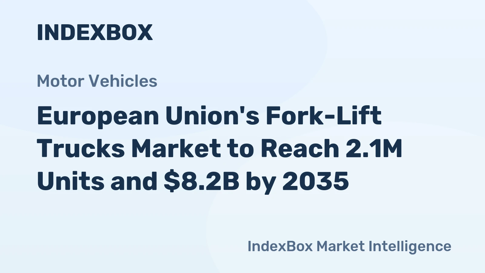European Union's Fork-Lift Trucks Market to Reach 2.1M Units and $8.2B by 2035
