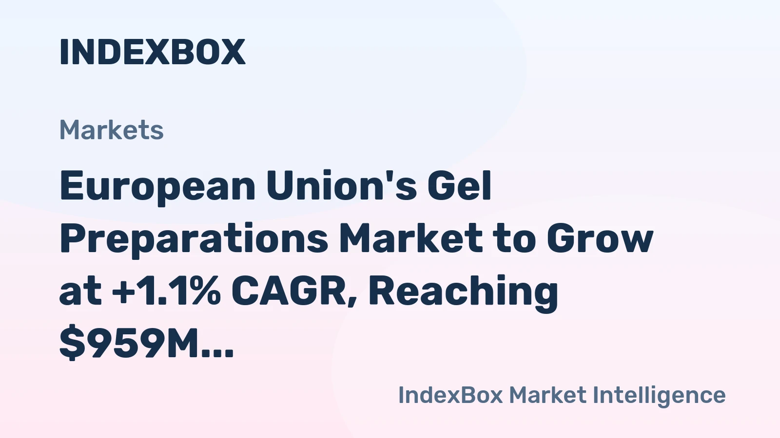 European Union's Gel Preparations Market to Grow at +1.1% CAGR, Reaching $959M by 2035