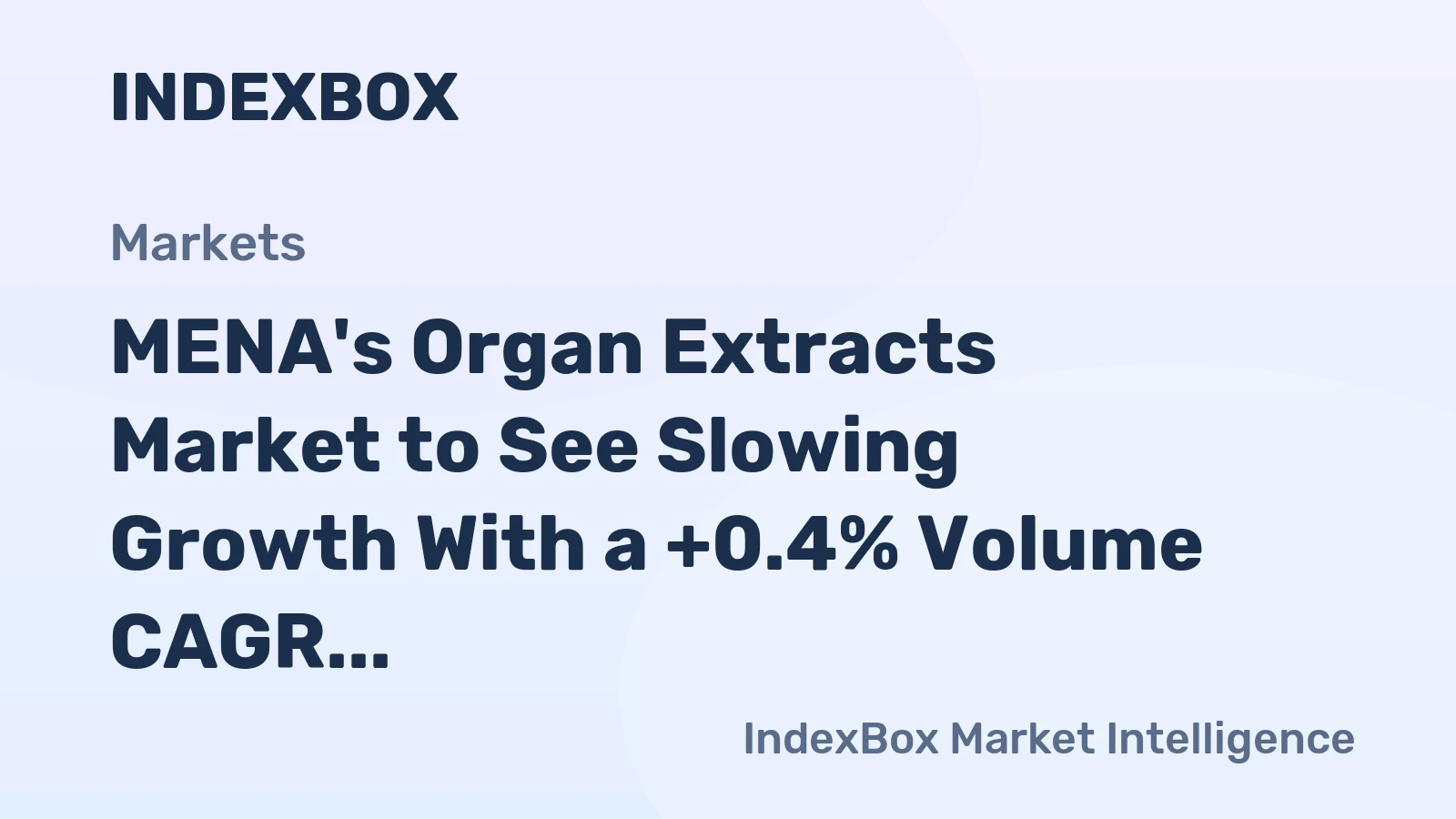 MENA's Organ Extracts Market to See Slowing Growth With a +0.4% Volume CAGR Through 2035