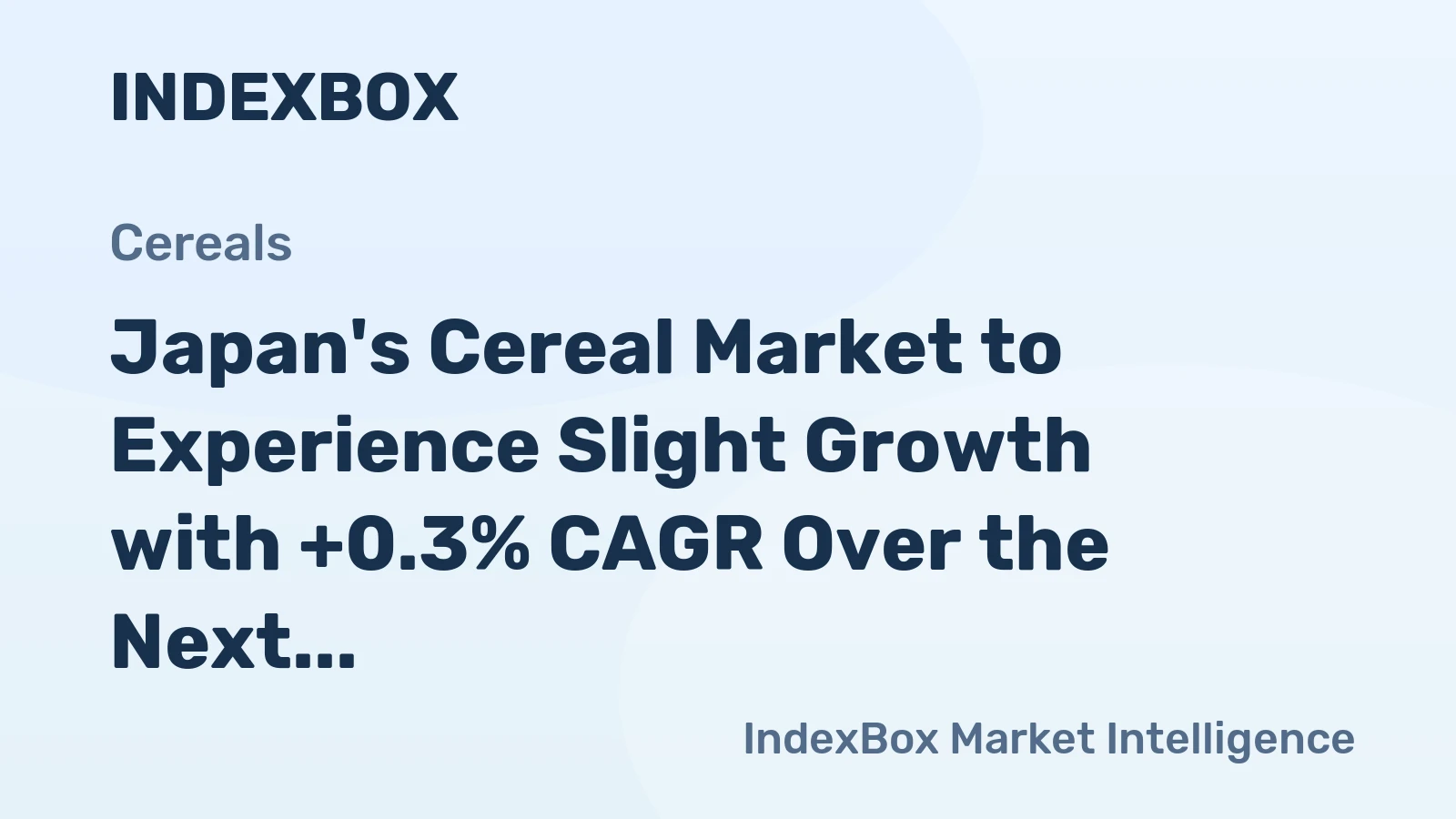 Japan's Cereal Market to Experience Slight Growth with +0.3% CAGR Over the Next Decade