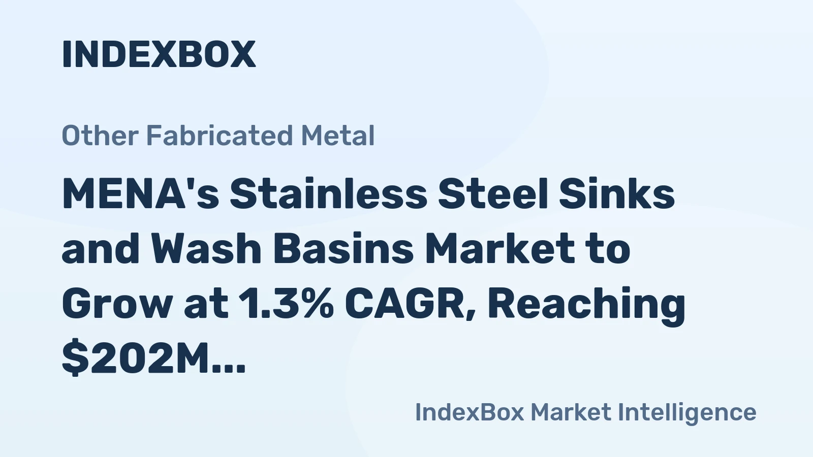 MENA's Stainless Steel Sinks and Wash Basins Market to Grow at 1.3% CAGR, Reaching $202M by 2035