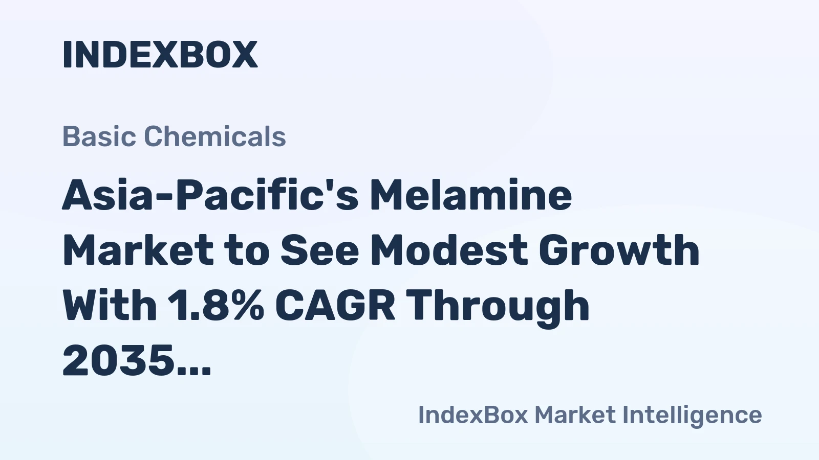 Asia-Pacific's Melamine Market to See Modest Growth With 1.8% CAGR Through 2035