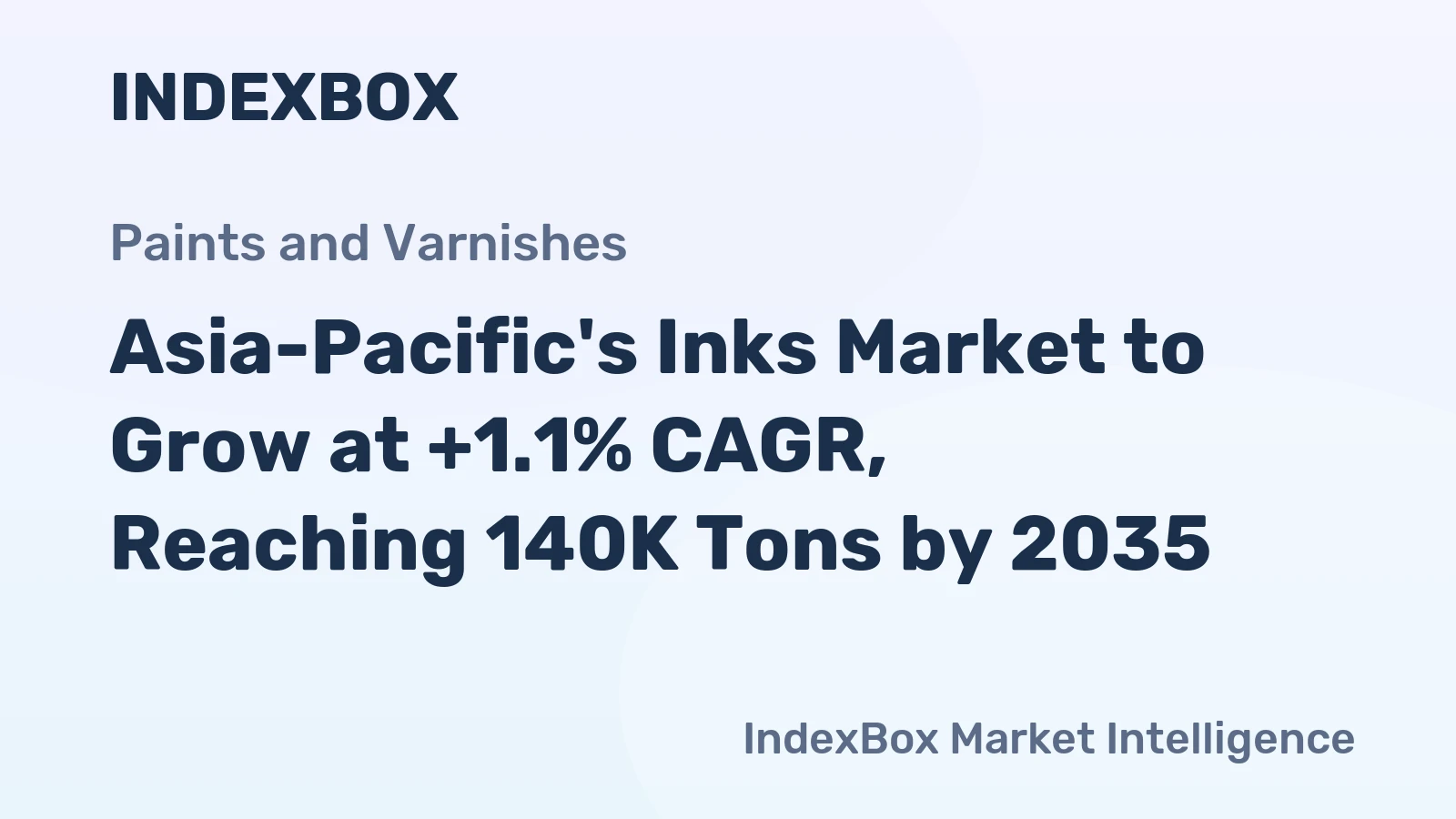 Asia-Pacific's Inks Market to Grow at +1.1% CAGR, Reaching 140K Tons by 2035