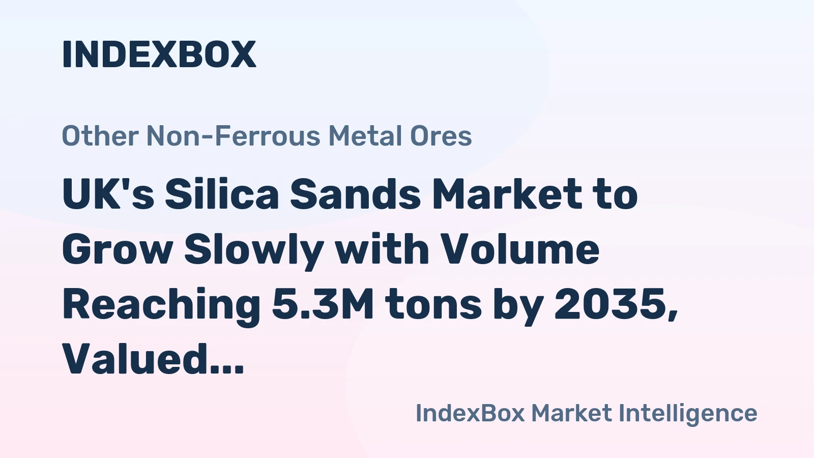 UK's Silica Sands Market to Grow Slowly with Volume Reaching 5.3M tons by 2035, Valued at $302M