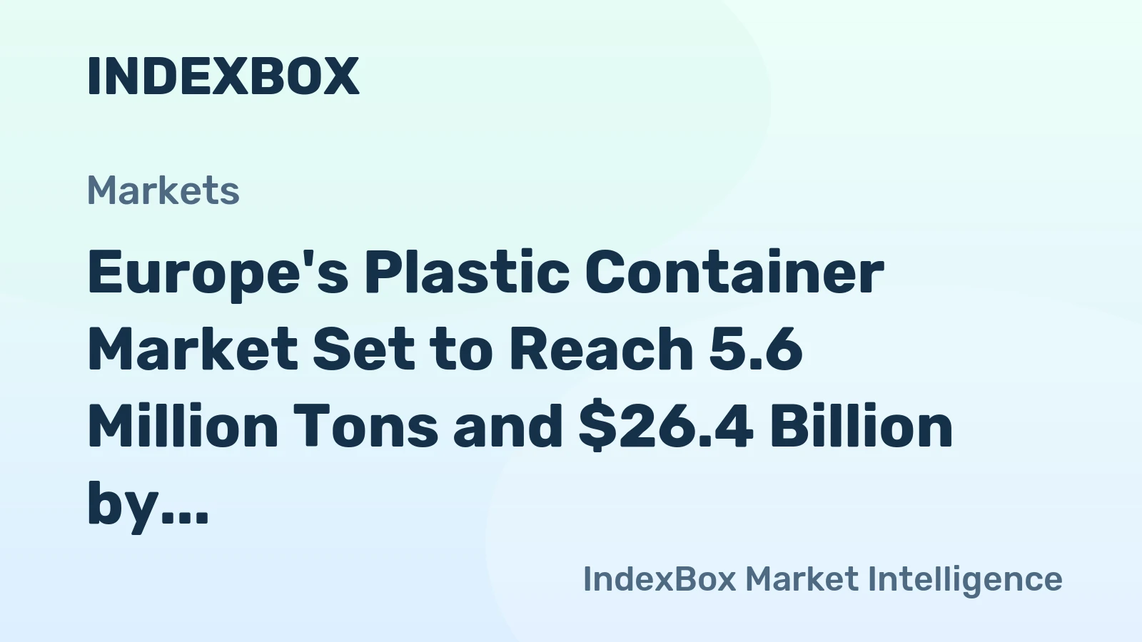 Europe's Plastic Container Market Set to Reach 5.6 Million Tons and $26.4 Billion by 2035